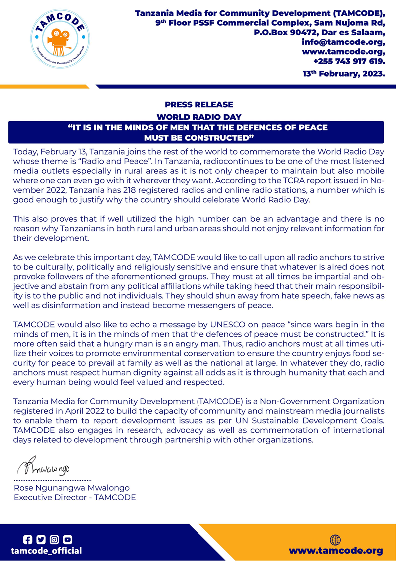TAMCODE marks world radio day 2023 - TAMCODE